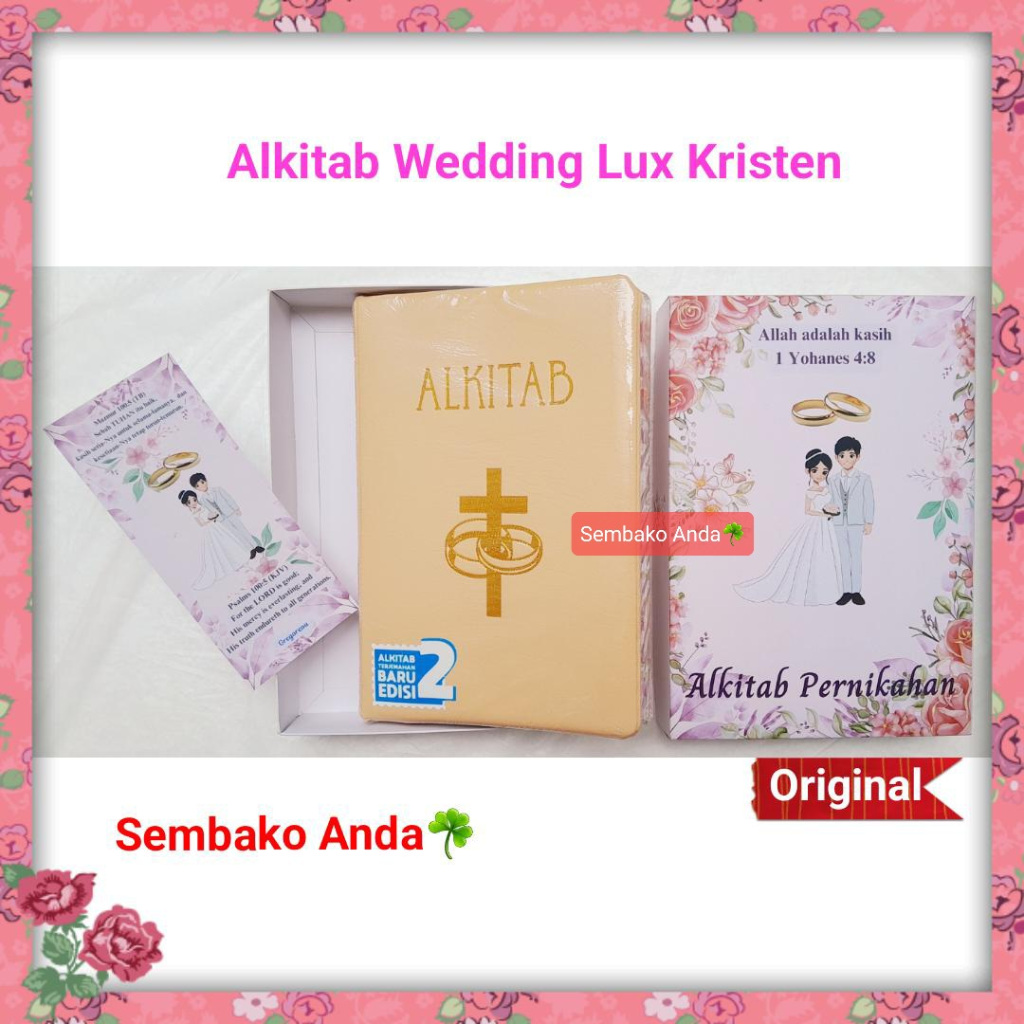 Jual Alkitab Wedding Lux Gold. Kristen Protestan. IM. Box. Pernikahan ...