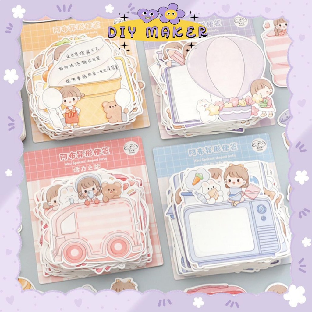 Jual Memo Aesthetic Kertas Notepad Note Sticky Notes Special Shaped ...