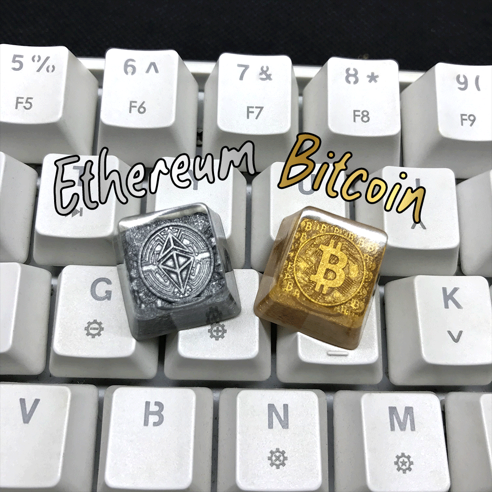 Jual Bitcoin Dan Ethereum Resin Artisan Keycap OEM Profile For Cherry ...