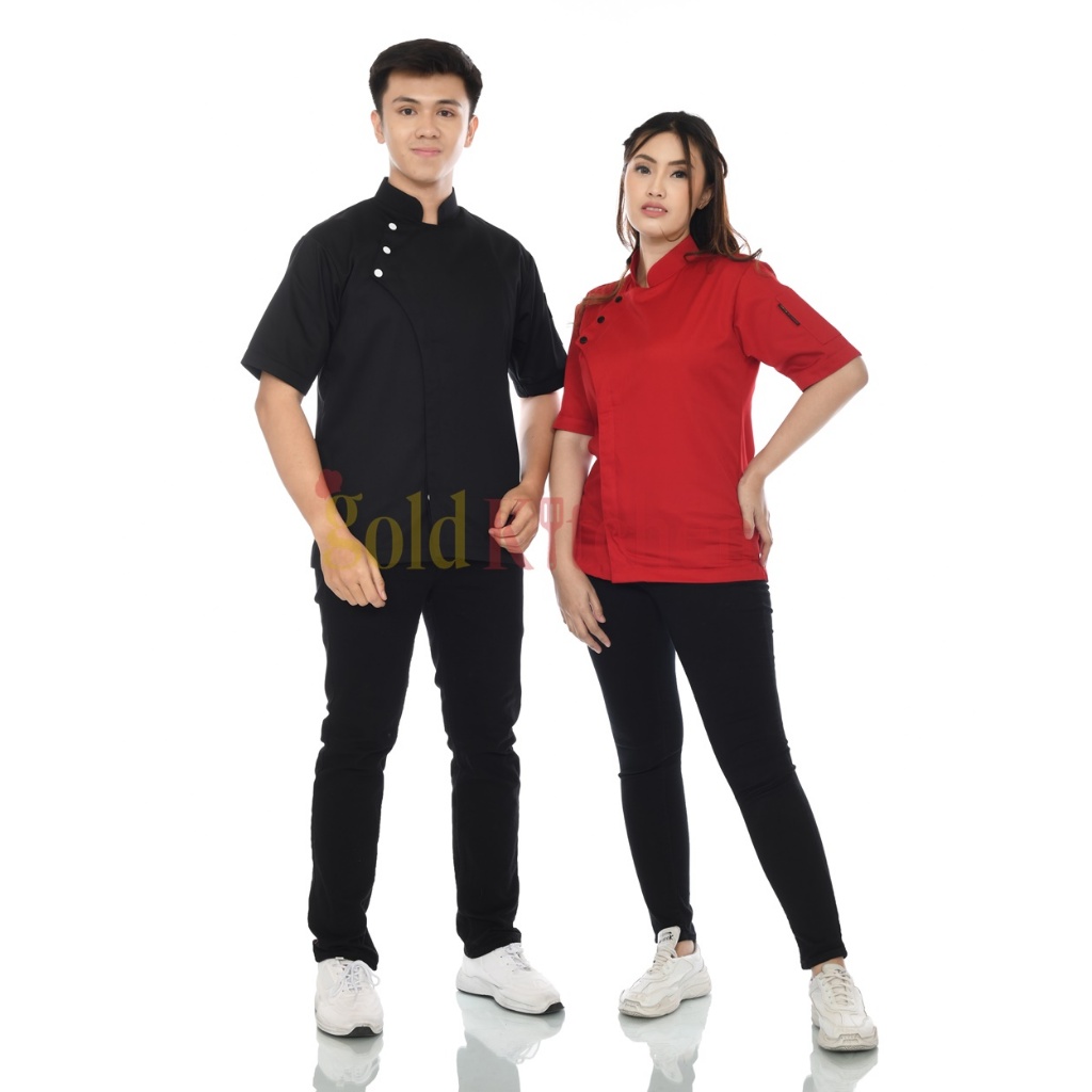 Jual Baju Chef Baju Koki Chef Jacket Seragam kerja Pria Wanita Lengan ...