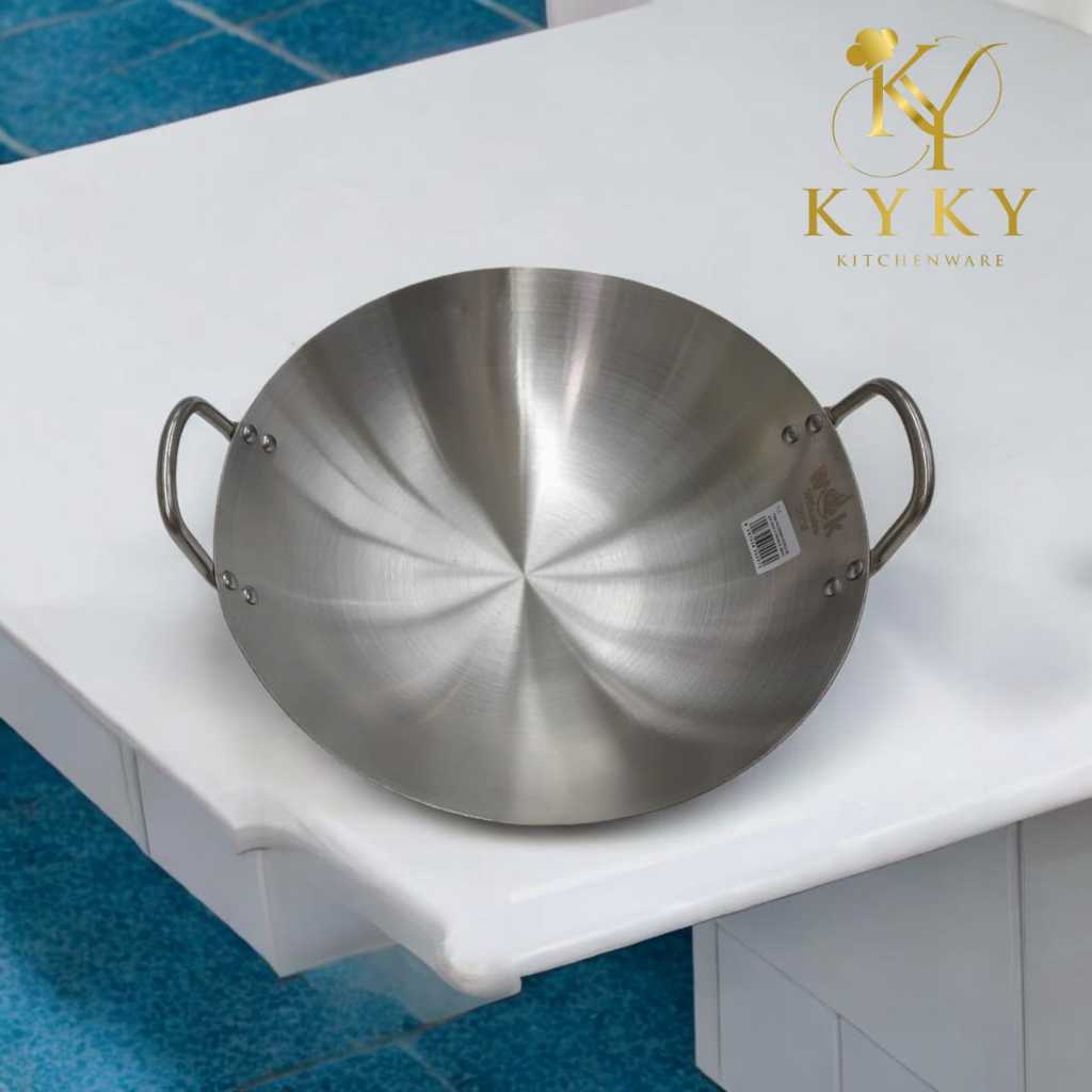Jual Kuali Wajan Penggorengan - Wok Kwali Stainless steel gagang 2 ...