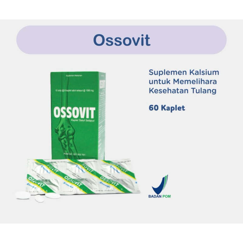Jual OSSOVIT PER BOX ISI 60 CAPLET ( Suplemen kalsium untuk kesehatan ...