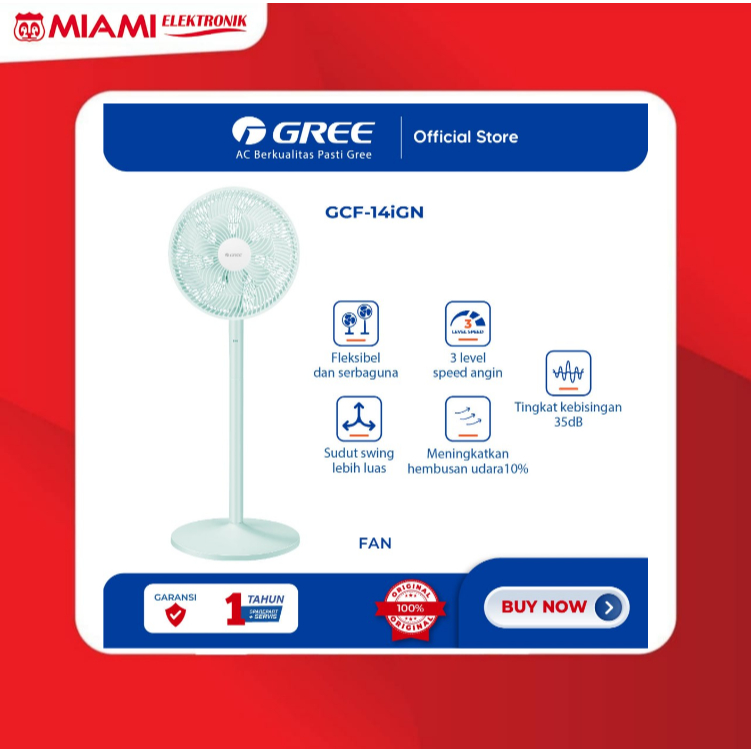 Jual [TERBARU] GREE Wind Green Fan - GCF-14iGN - Hijau | Shopee Indonesia