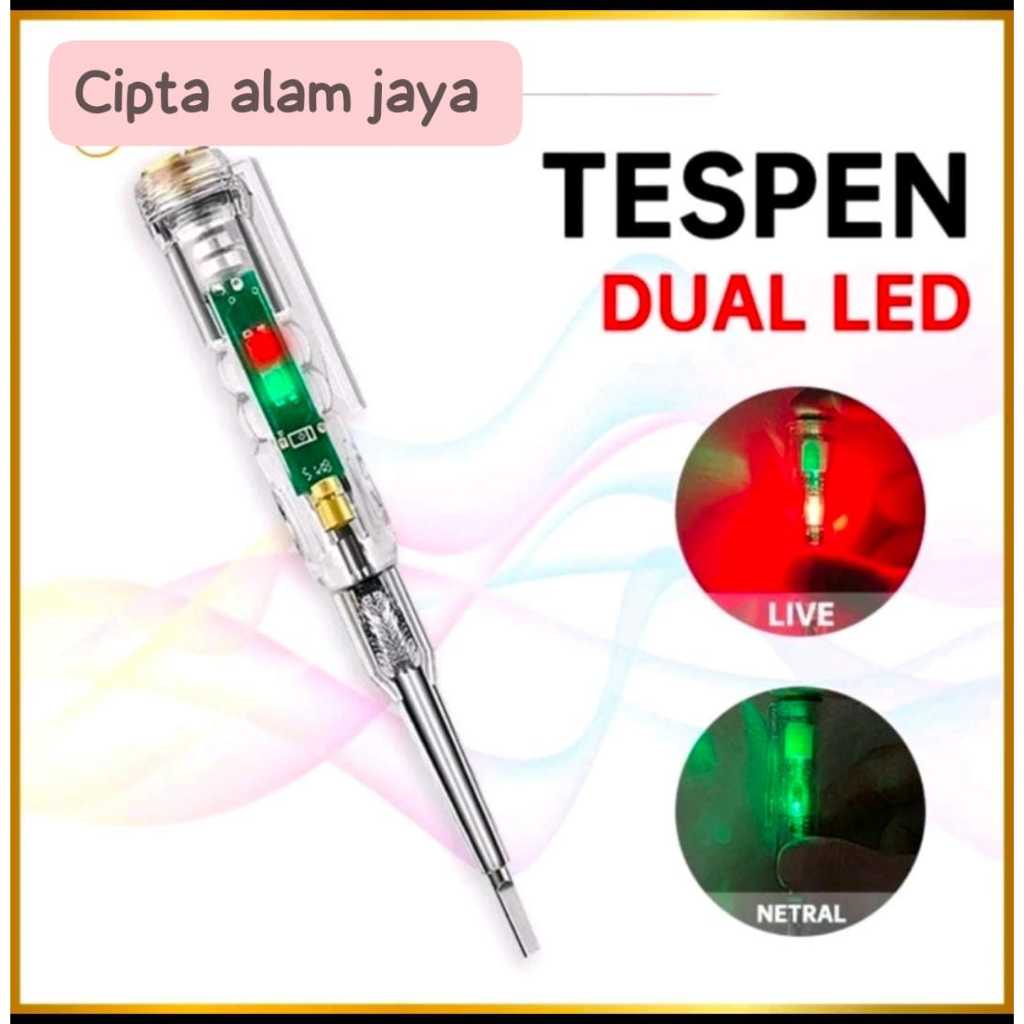 Jual Tespen Dual LED Obeng Tester Listrik With Indicator Test Pen Kabel ...