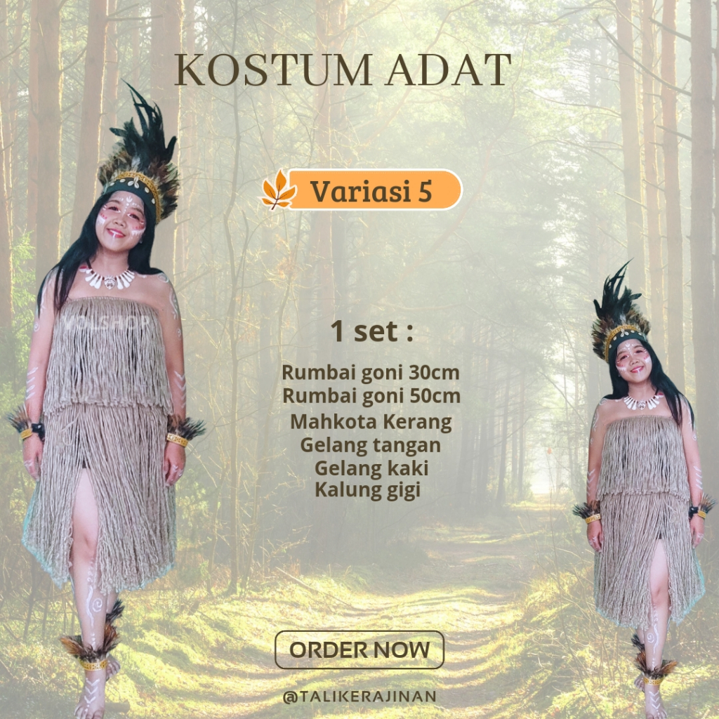 Jual SET KOSTUM DEWASA WANITA KOMPLIT MAHKOTA RUMBAI ADAT PAPUA PAKAIAN ...