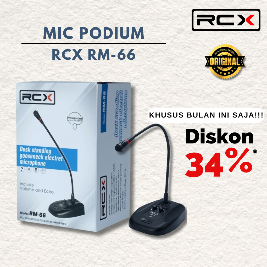 Jual RCX RM-66 Mic Microphone Meja Duduk Podium Condensor Mimbar ...
