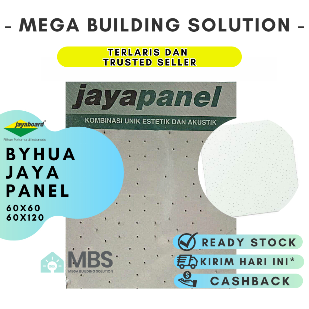 Jual JAYABOARD Byhua 60x60 Ceiling Panel / Gyptile 9mm - plafon akustik ...