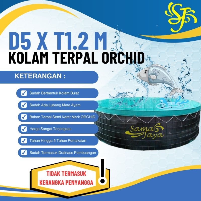 Jual Kolam D5 x T1,2m Kolam Ikan Bundar Bahan Terpal Semi Karet ORCHID | Shopee Indonesia