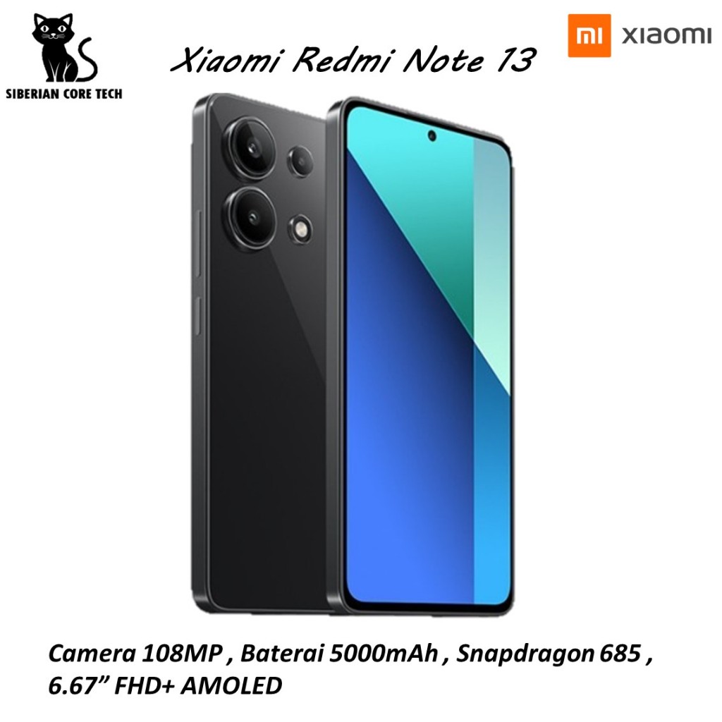 Jual Handphone XIAOMI REDMI NOTE 13 4G 8GB 256GB MIDNIGHT BLACK Garansi ...