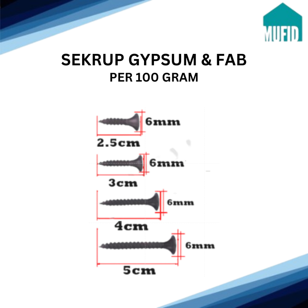 Jual 100gram(Sekrup Skrup Gypsum Harden & FAB) | Shopee Indonesia