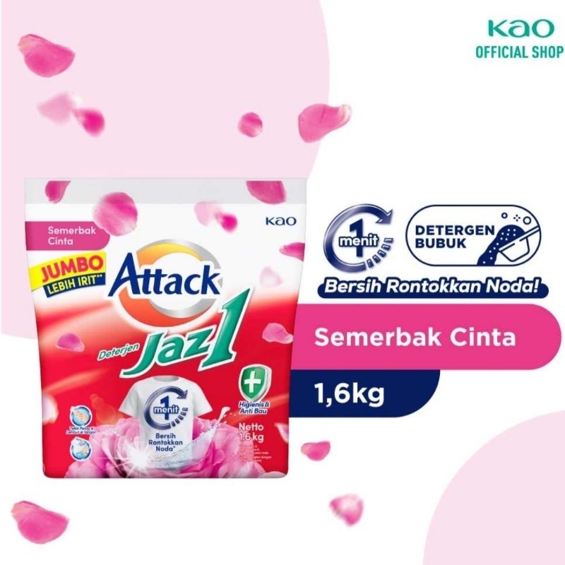 Jual Kao Attack Detergent Powder Jaz One 1.6Kg | Shopee Indonesia