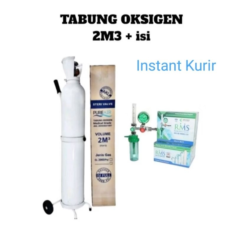 Jual Tabung Oksigen 2m3 Set Lengkap Siap Pakai Khusus Instant Kurir | Shopee Indonesia