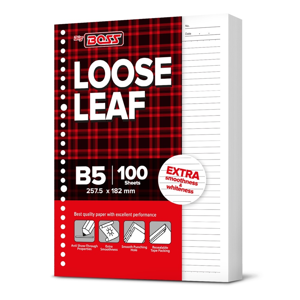 Jual Loose Leaf Big Boss B5 100 Lembar / Kertas Binder Besar isi 100 ...