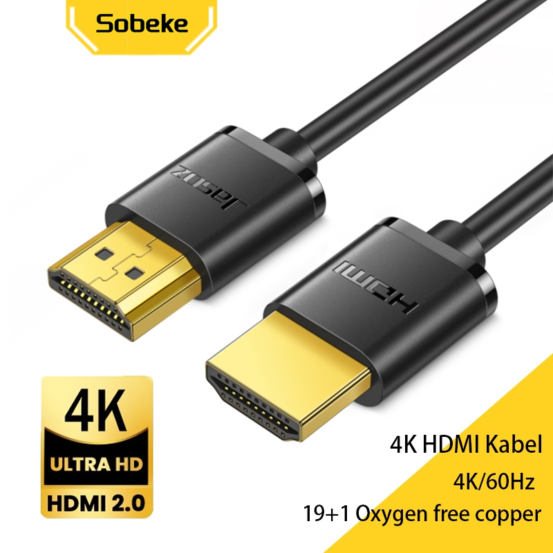 Jual Sobeke Kabel Slim HDMI 4K 60Hz Male to Male 18Gbps High Speed With ...