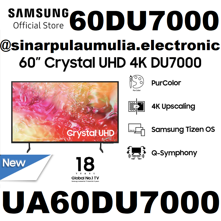 Jual Samsung LED TV 60 Inch 4K UHD Smart Digital - UA60DU7000 / UA 60 DU 7000 / 60DU7000 / UA60 ...