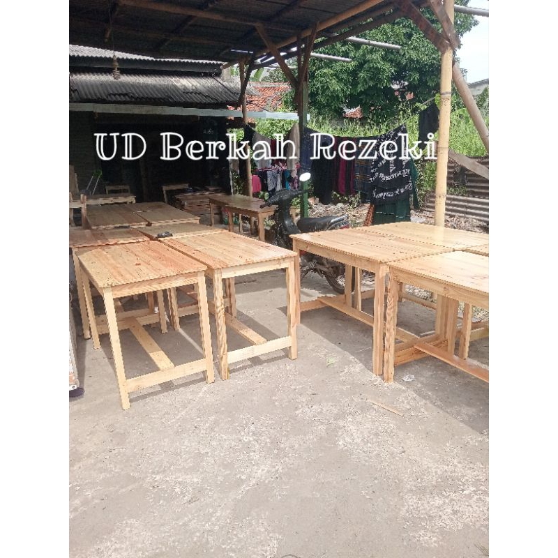 Jual meja makan, meja cafe, meja resto kayu jati belanda | Shopee Indonesia