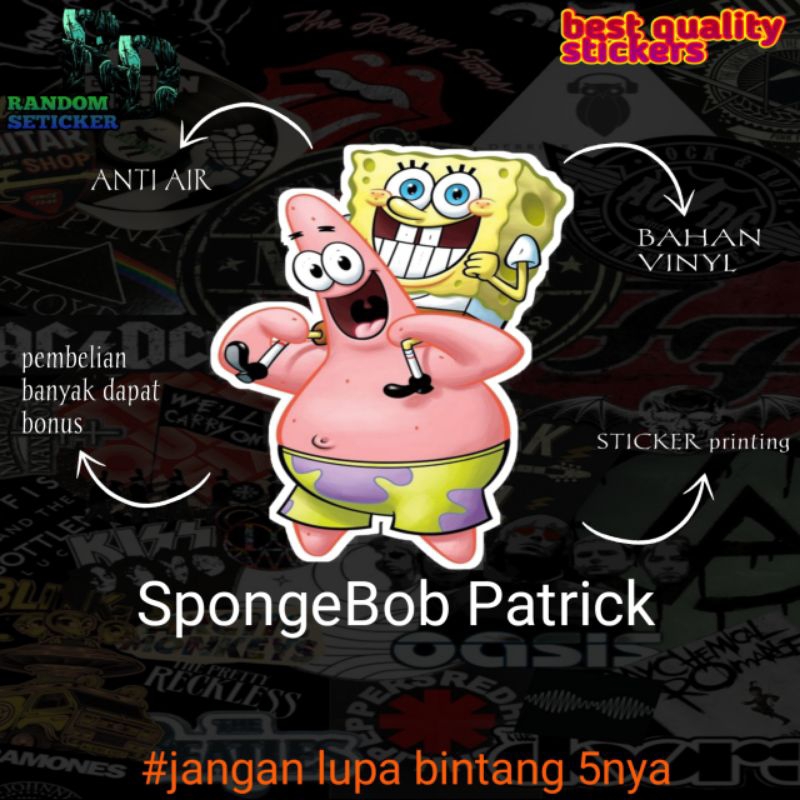 Jual sticker ptinting viral spongebob patrick | Shopee Indonesia