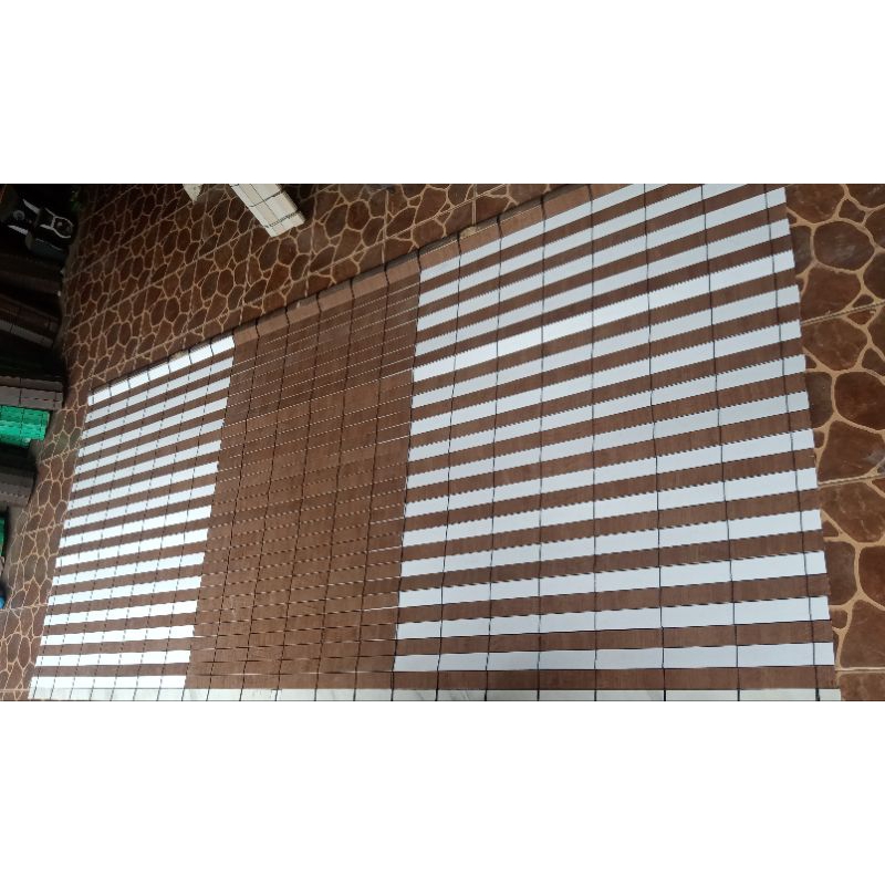 Jual kerey tirai gulung outdoor bahan PVC motif belang lengkap tali ...