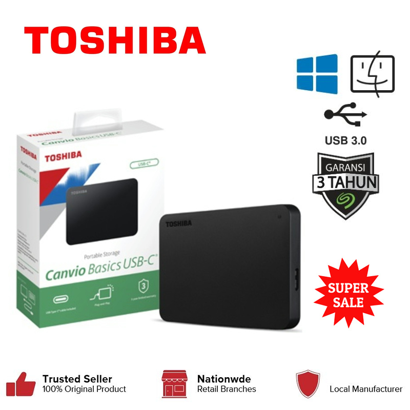 Jual Toshiba Canvio Basic 2.5 inch Harddisk External 500GB 1TB 2TB 4TB Portable hard drives USB ...