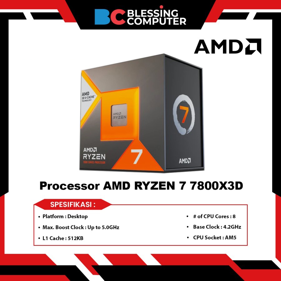 Jual Processor AMD RYZEN 7 7800X3D | Shopee Indonesia