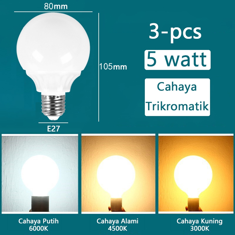 Jual LAMPU LED 3 WARNA CAHAYA (PUTIH, KUNING, & WARM WHITE) 12W FITTING PUTAR E27 | Shopee Indonesia