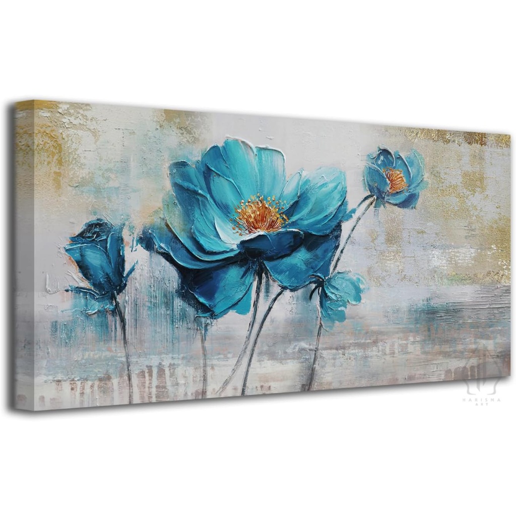 Jual Lukisan Bunga Biru 3D Artistik Modern Berkualitas - Lukisan ...