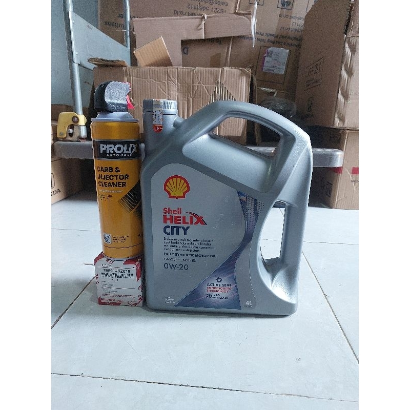 Jual PAKET AVANZA XENIA OLI SHELL CITY SAE 0W20 API SP ORIGINAL BARKOT ...