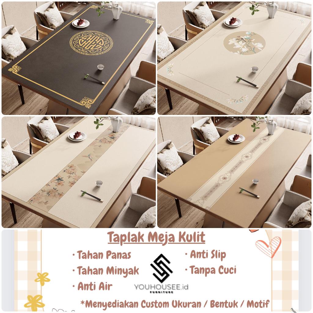 Jual Taplak Meja Kerja Kulit Tahan Panas/Alas Meja Makan Anti Air ...