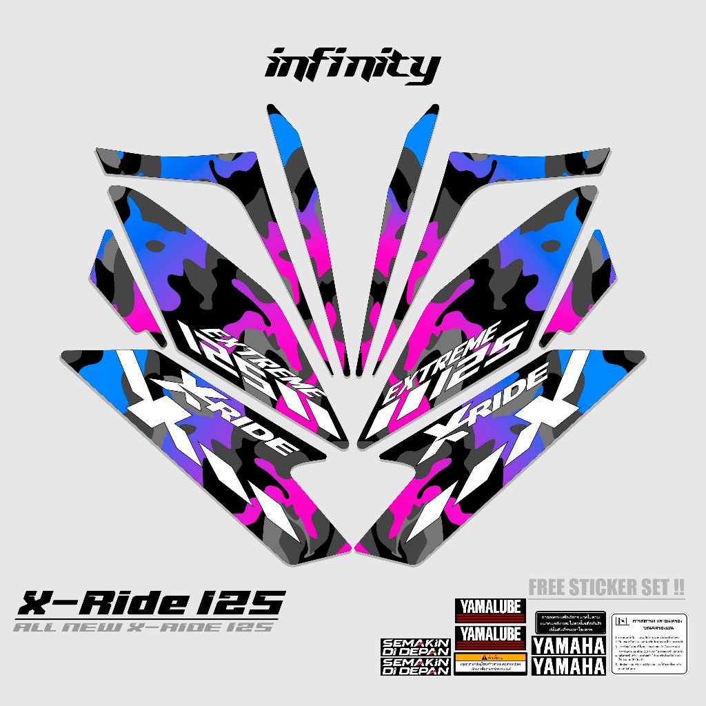 Jual STRIPING X-RIDE NEW MOTIF 12 / STICKER X-RIDE NEW 125 / STIKER ...