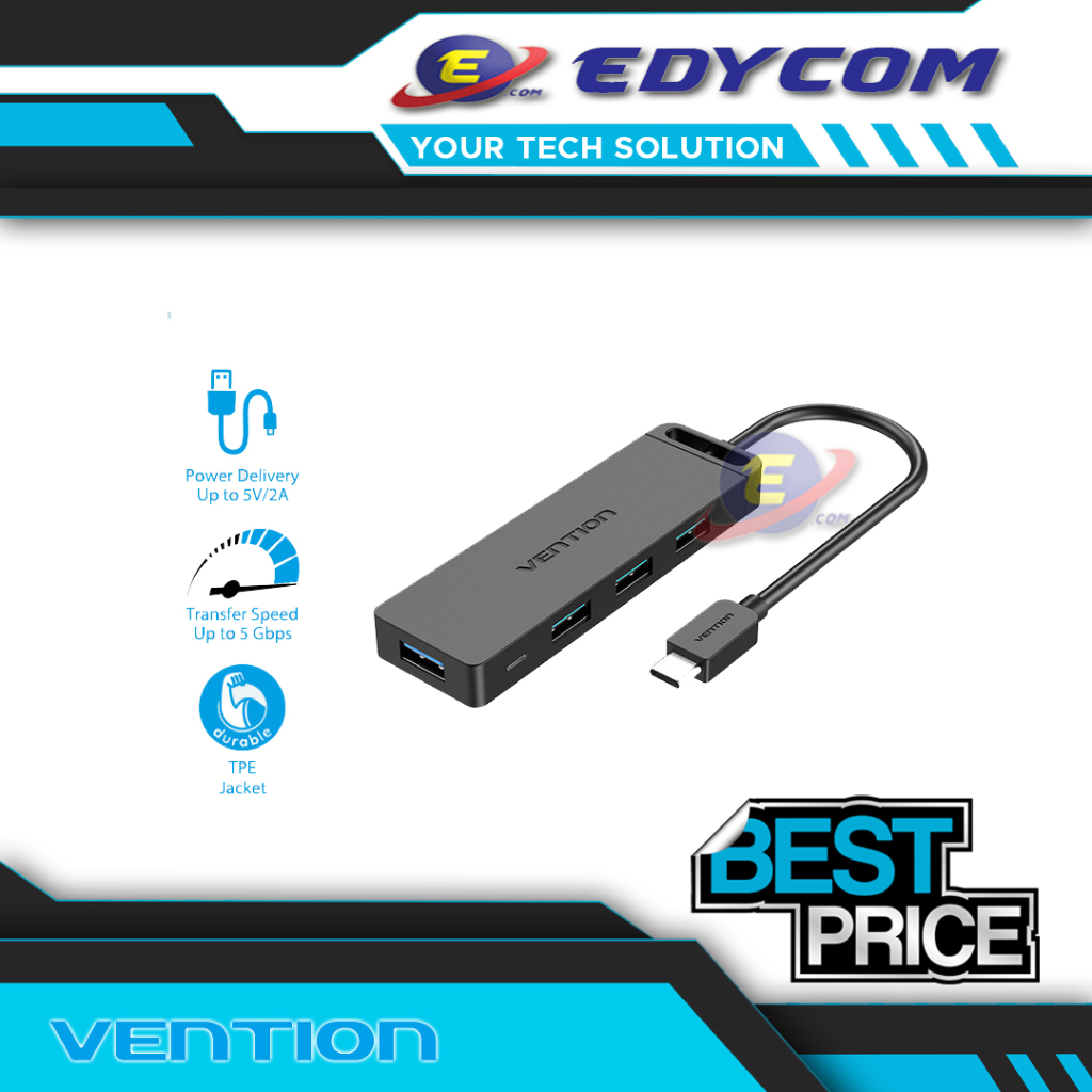 Jual Vention USB HUB Type C 3.1 USB 3.0 Multi Usb Micro Power Supply ...
