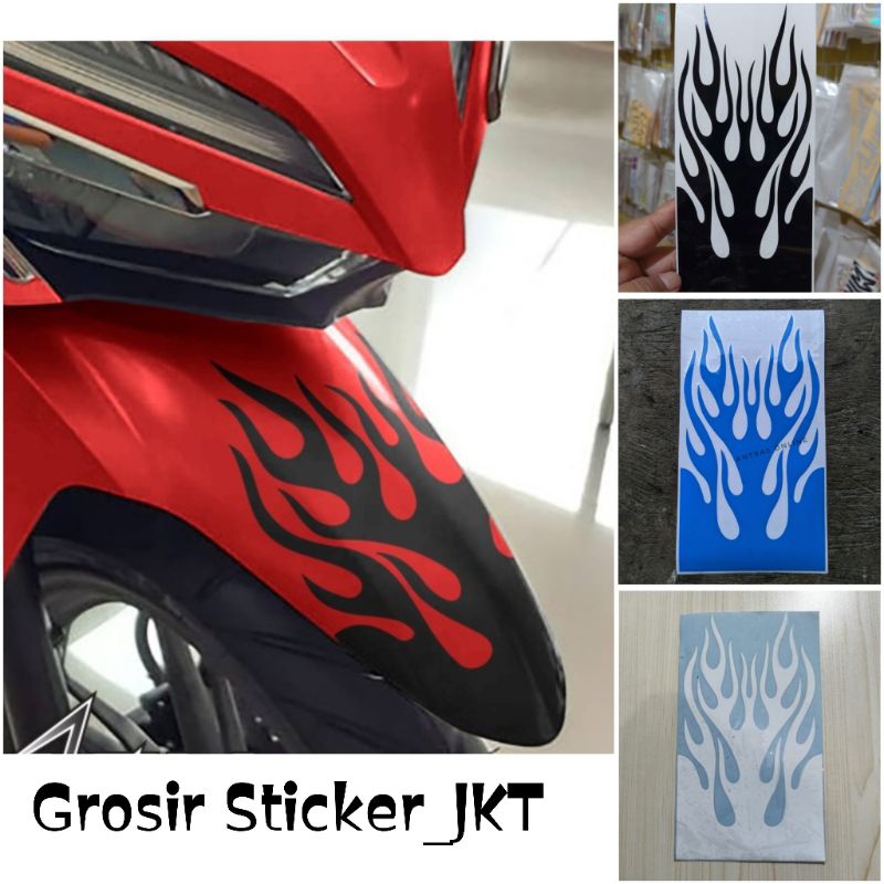 Jual Stiker cutting api buat spakbor depan motor dan speda listrik ...