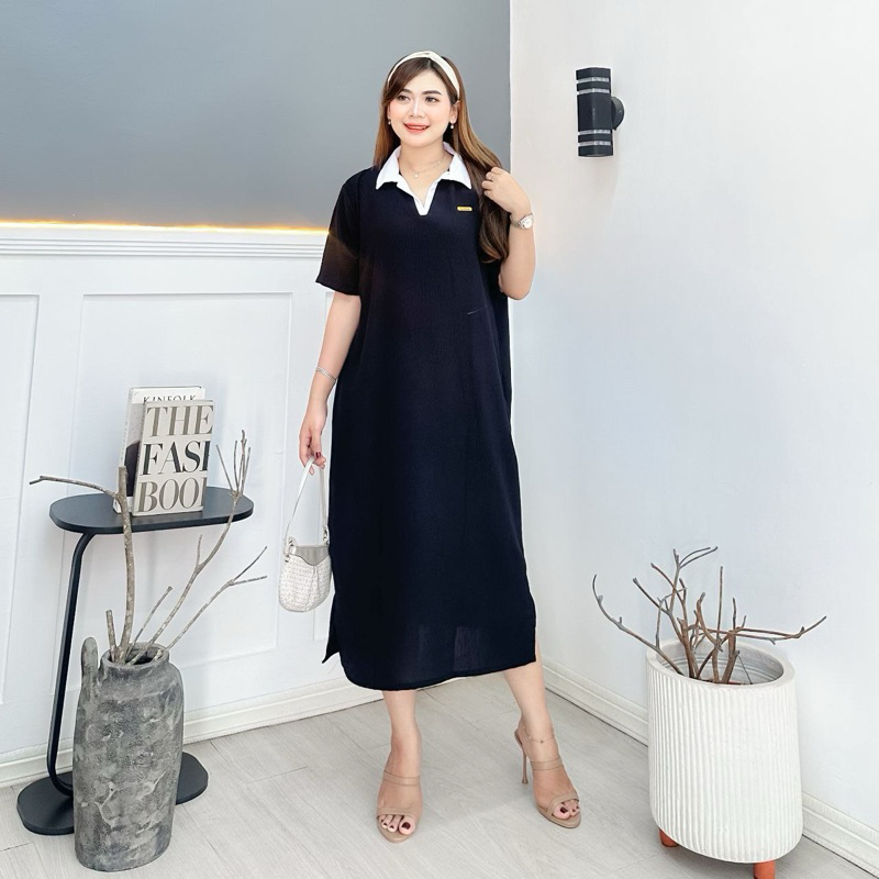 Jual Dress Daster Kerah Kemeja Korean Style Home Dress Crinkle / Daster ...