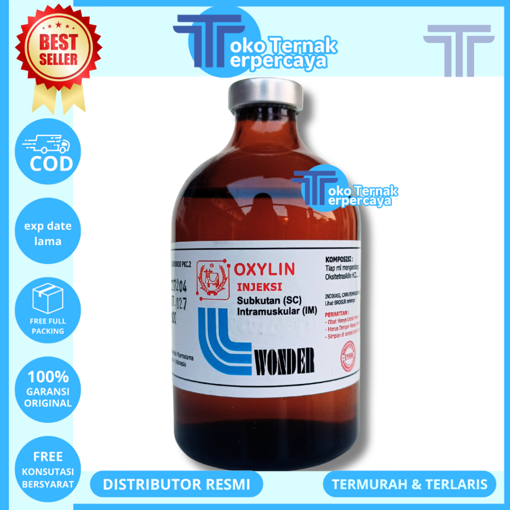 Jual OXYLIN INJ 100ML WONDER - Antibiotik Hewan Spektrum Luas untuk ...