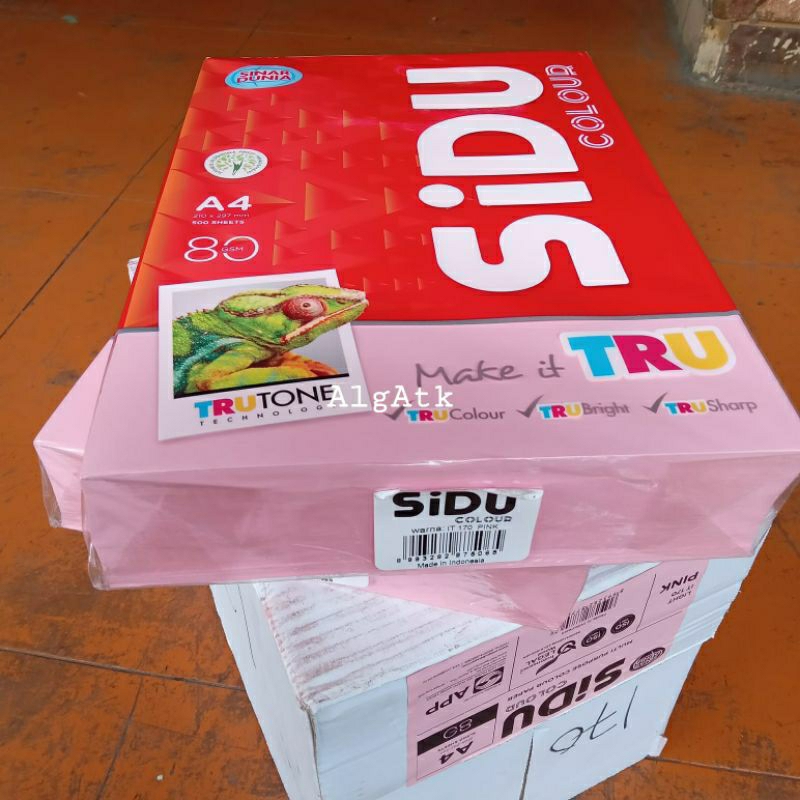 Jual 500 Lembar Kertas HVS Warna A4 80 gram Sidu IT 170 Pink | Shopee Indonesia