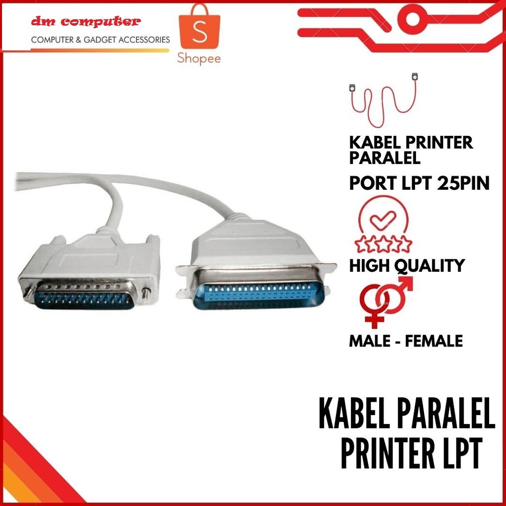 Jual ILLUPRO Konektor / Kabel Printer Paralel LPT 5 meter Kabel Printer ...