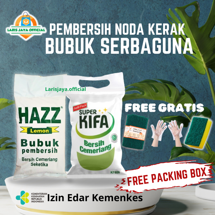 Jual HAZZ Bubuk KIfa lemon Pembersih Noda Kerak Jamur Kaca serbaguna ...