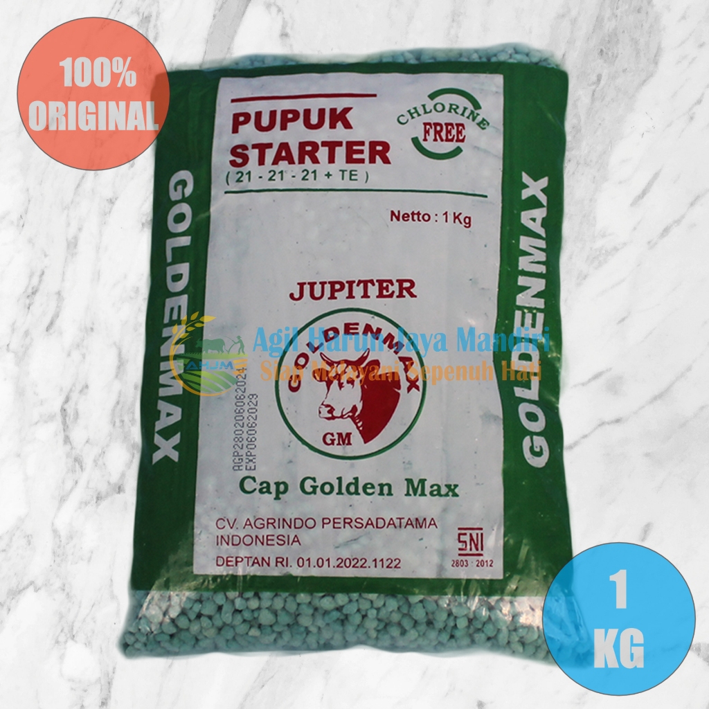 Jual Pupuk NPK Starter Golden Max 21-21-21+TE Jupiter 1 kg Cap Golden ...
