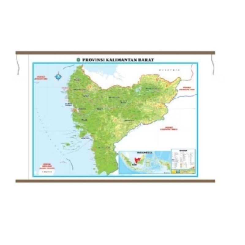 Jual peta gantung Kalbar (Kalimantan Barat)100x70cm | Shopee Indonesia