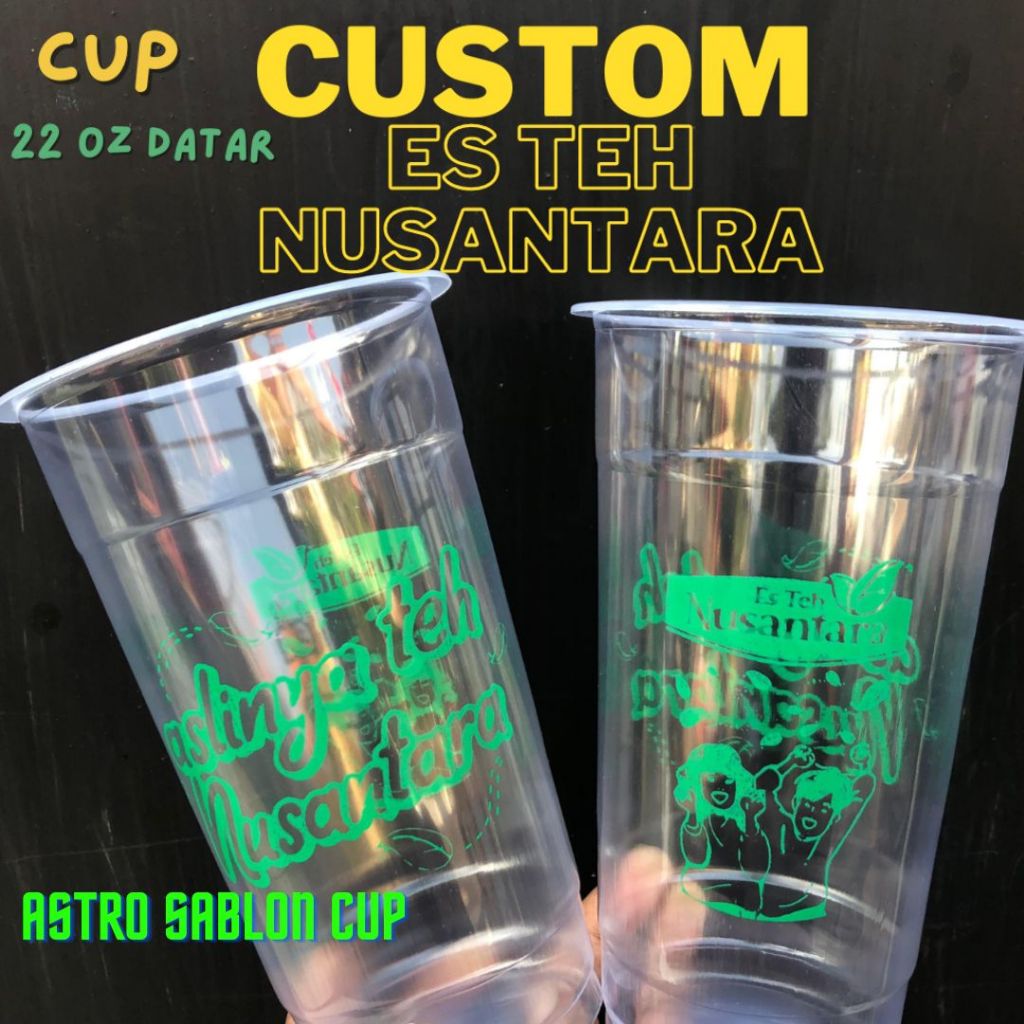 Jual Cup Plastik Jumbo Custom Es Teh Nusantara 22 oz Datar - Tebal 8 ...