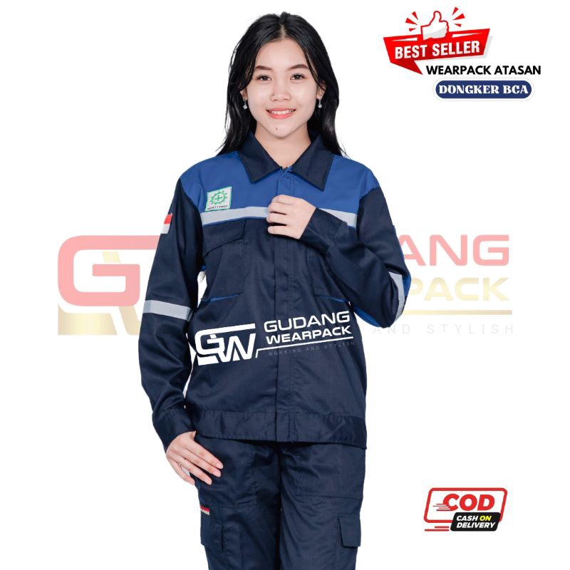 Jual Gudang Wearpack - Baju Kerja Seragam Proyek Warna Dongker - Biru ...