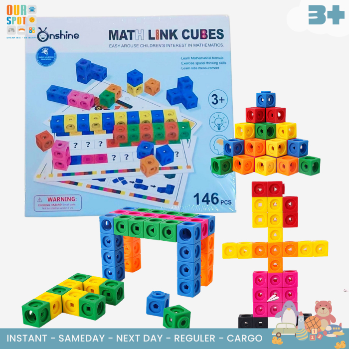 Jual Onshine Math link cube 146 pcs - mainan berhitung block susun ...
