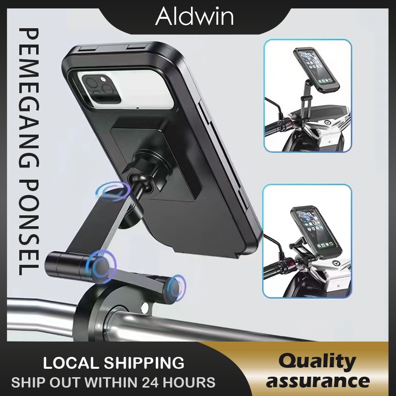 Jual Holder Hp Motor Waterproof Anti Air Kuat Kokoh Untuk Pemasangan Di Stang Motor / Tempat HP ...