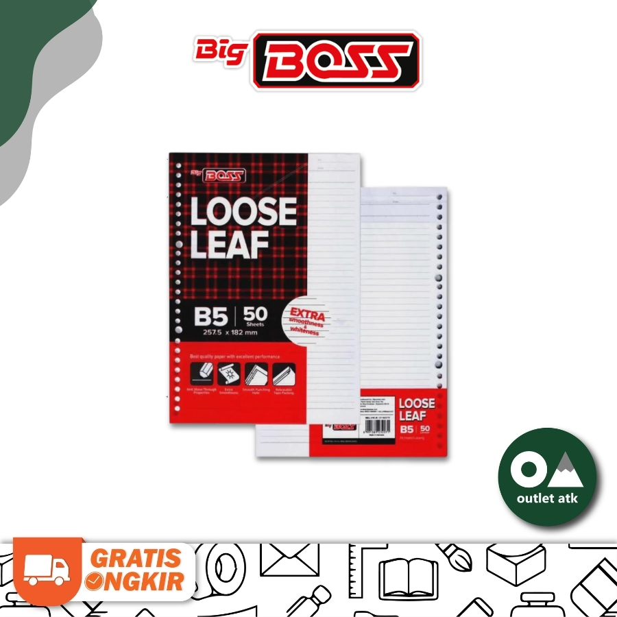 Jual Loose Leaf Bergaris B5 / Isi Kertas File Binder SIDU Big Boss isi 50 | Shopee Indonesia