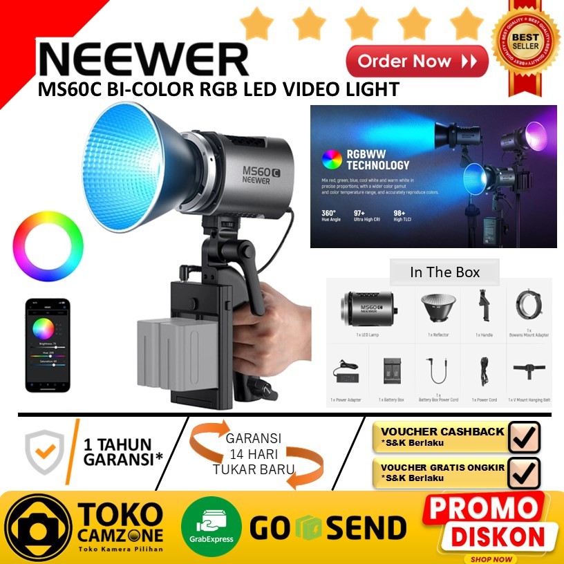 Jual Neewer MS60C Bi-Color RGB LED Monolight Studio Lighting MS 60 C ...