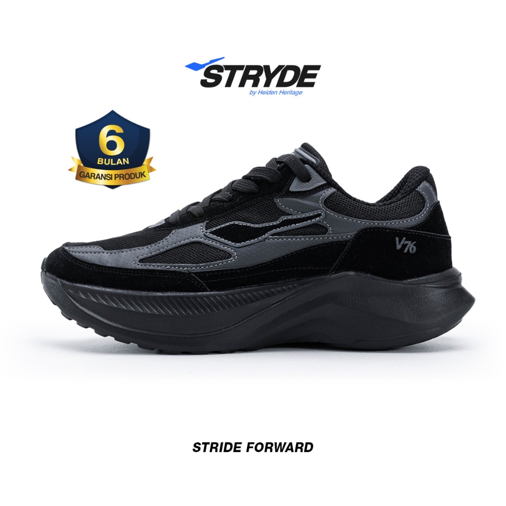 Jual HEIDEN HERITAGE [HRTG] - STRYDE V76 - ALMOST BLACK | Sepatu Sneakers Sport Running Olahraga ...