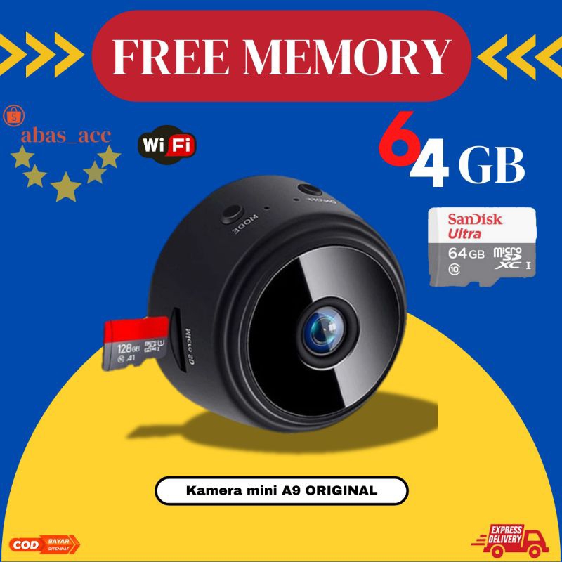 Jual Kamera A9 FREE MEMORY 64GB kamera mini pengintai (COD) kamera ...