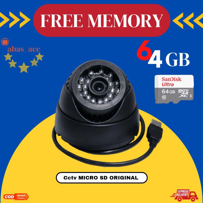 Jual Cctv indoor micro sd langsung pakai FREE MEMORY 64GB(COD) CCTV ...