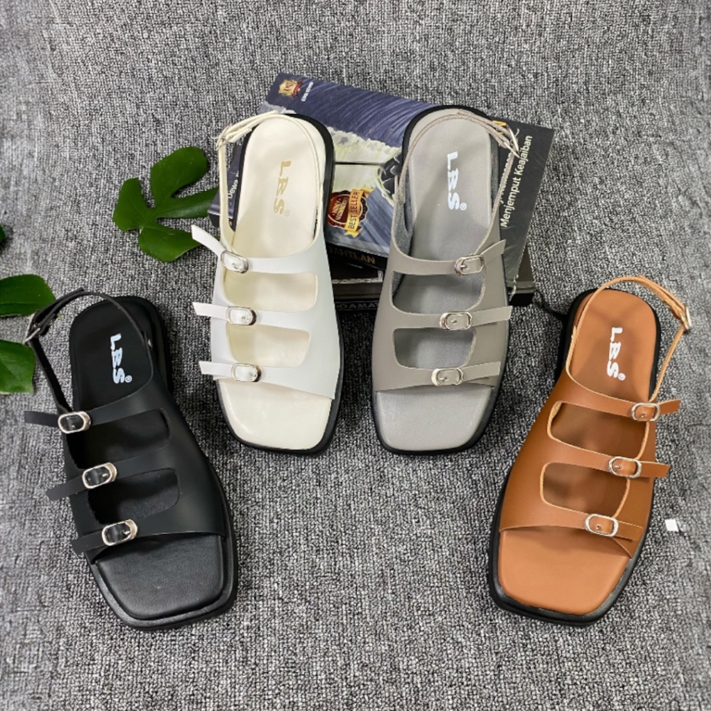 Jual LBS Sandal Tali Gesper Wanita Elegant Kekinian Sandal Wanita Tali ...