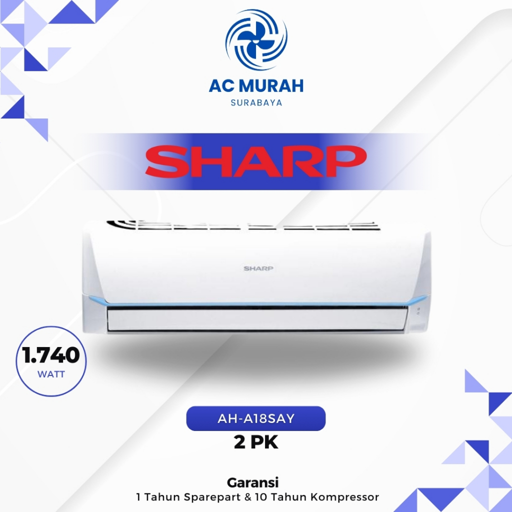 Jual AC Sharp 2 PK AH-A18SAY Thailand | Shopee Indonesia