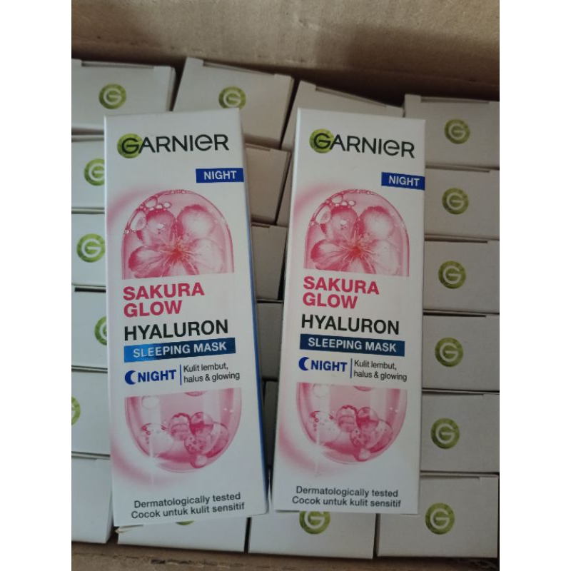 Jual Garnier Sakura Glow Hyaluron Sleeping Mask Night 20ml | Shopee ...